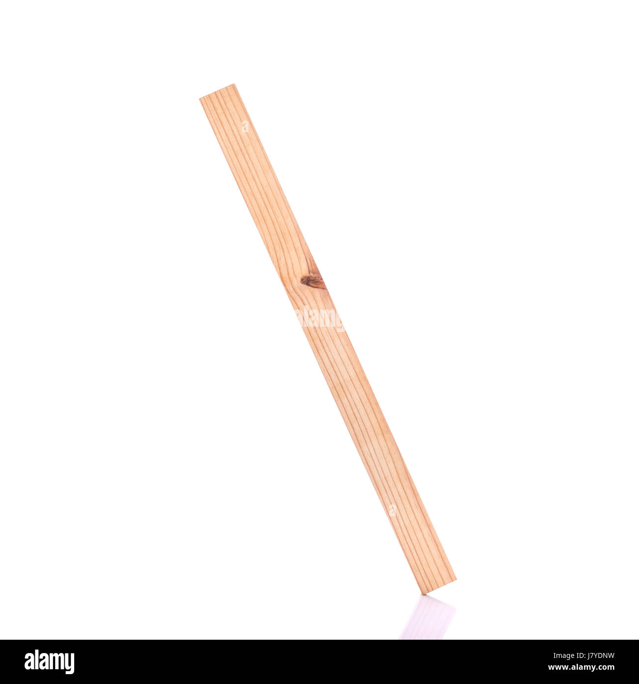 New piece long square pine wood. Studio shot isolated on white ...