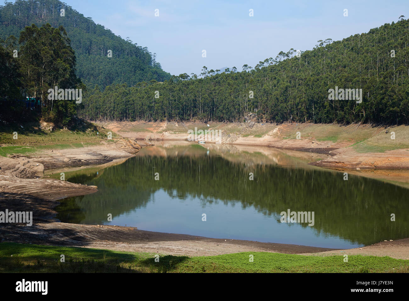 Picturesque mountains and streams of Munnar, Kerala, India are a ...