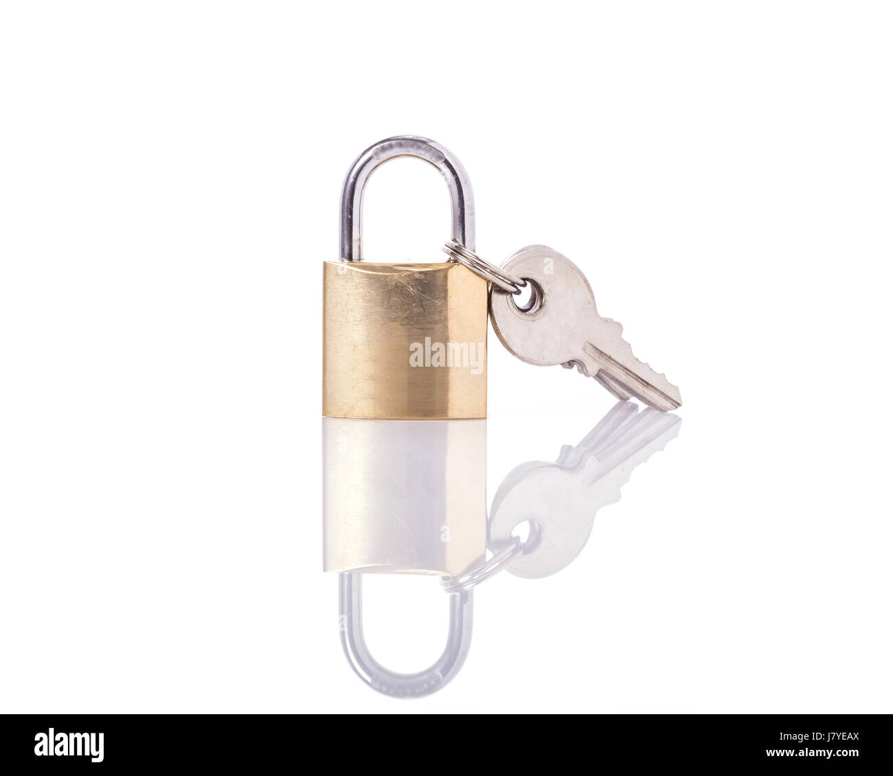 New lock with key. Studio shot isolated on white background Stock Photo ...
