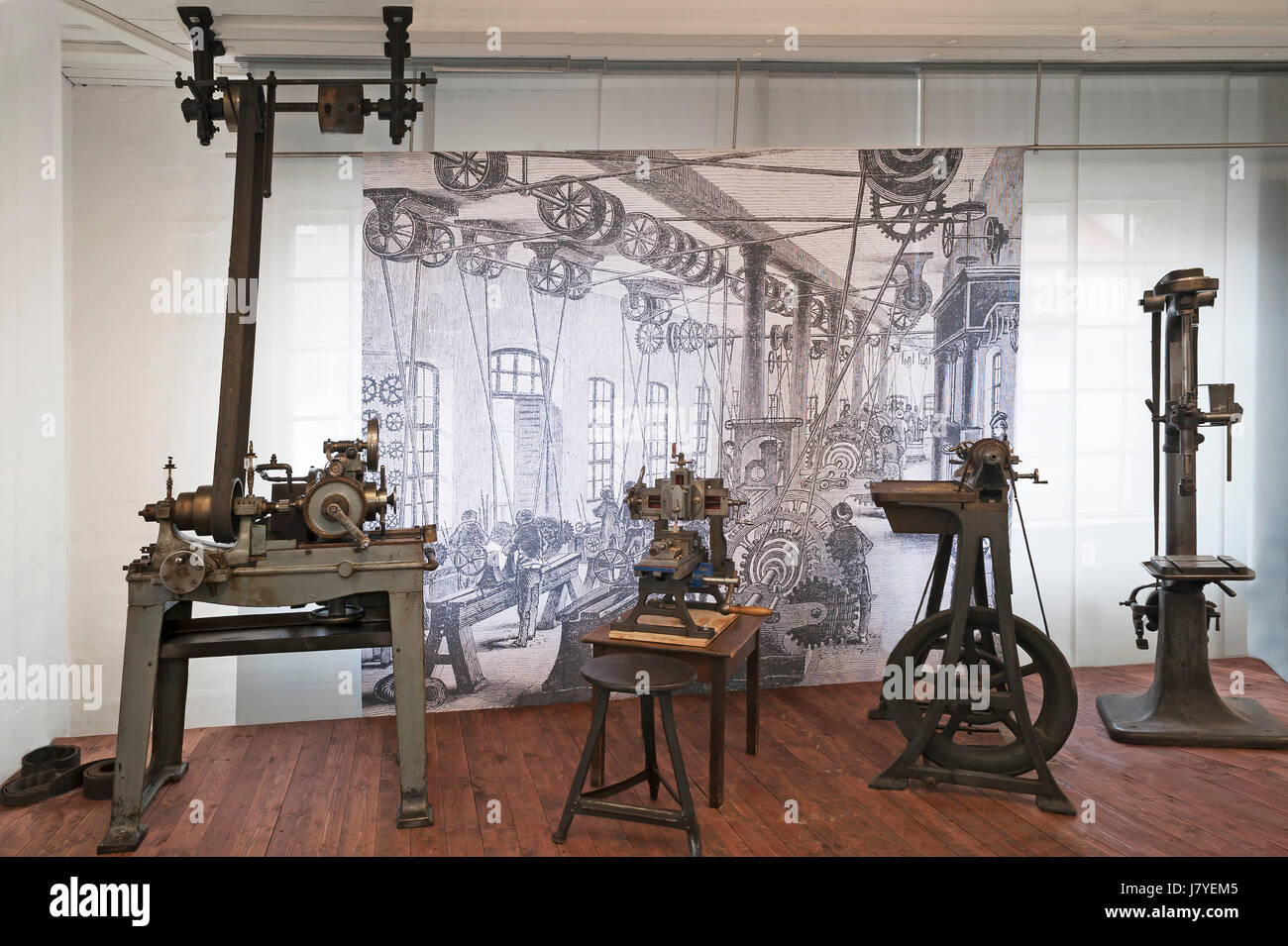 Old punching machines and milling machines, exhibition Erfindergeist ...