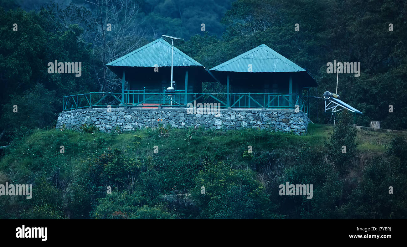forest hut in the deep forest surrounded by woods Stock Photo - Alamy