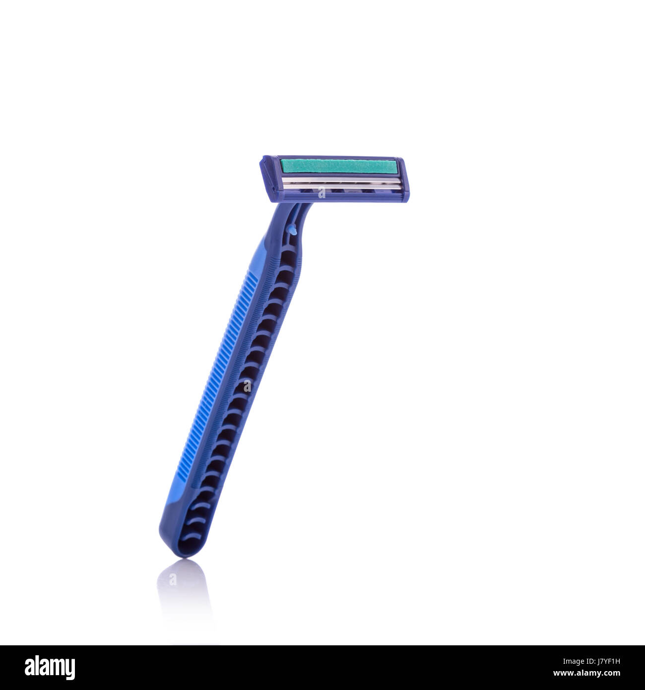 Blue men razor. Studio shot isolated on white background Stock Photo ...