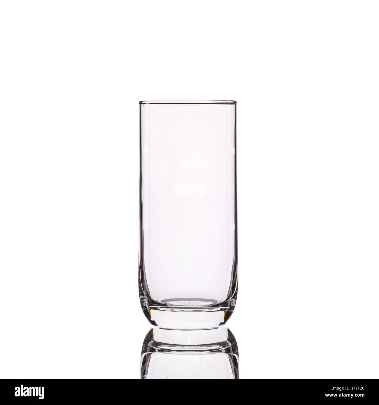 Empty clear drinking glass. Studio shot isolated on white background ...