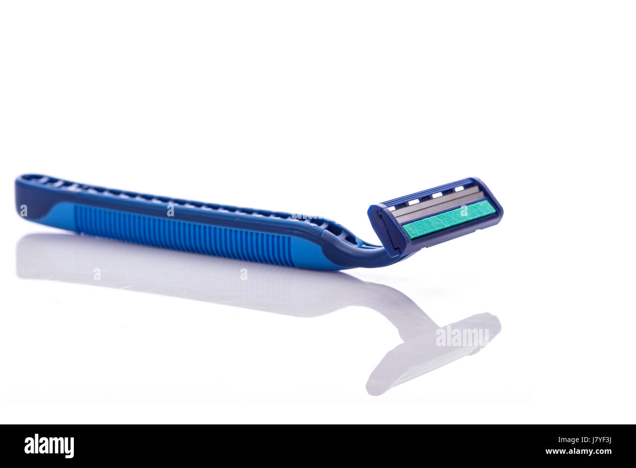 Blue men razor. Studio shot isolated on white background Stock Photo ...
