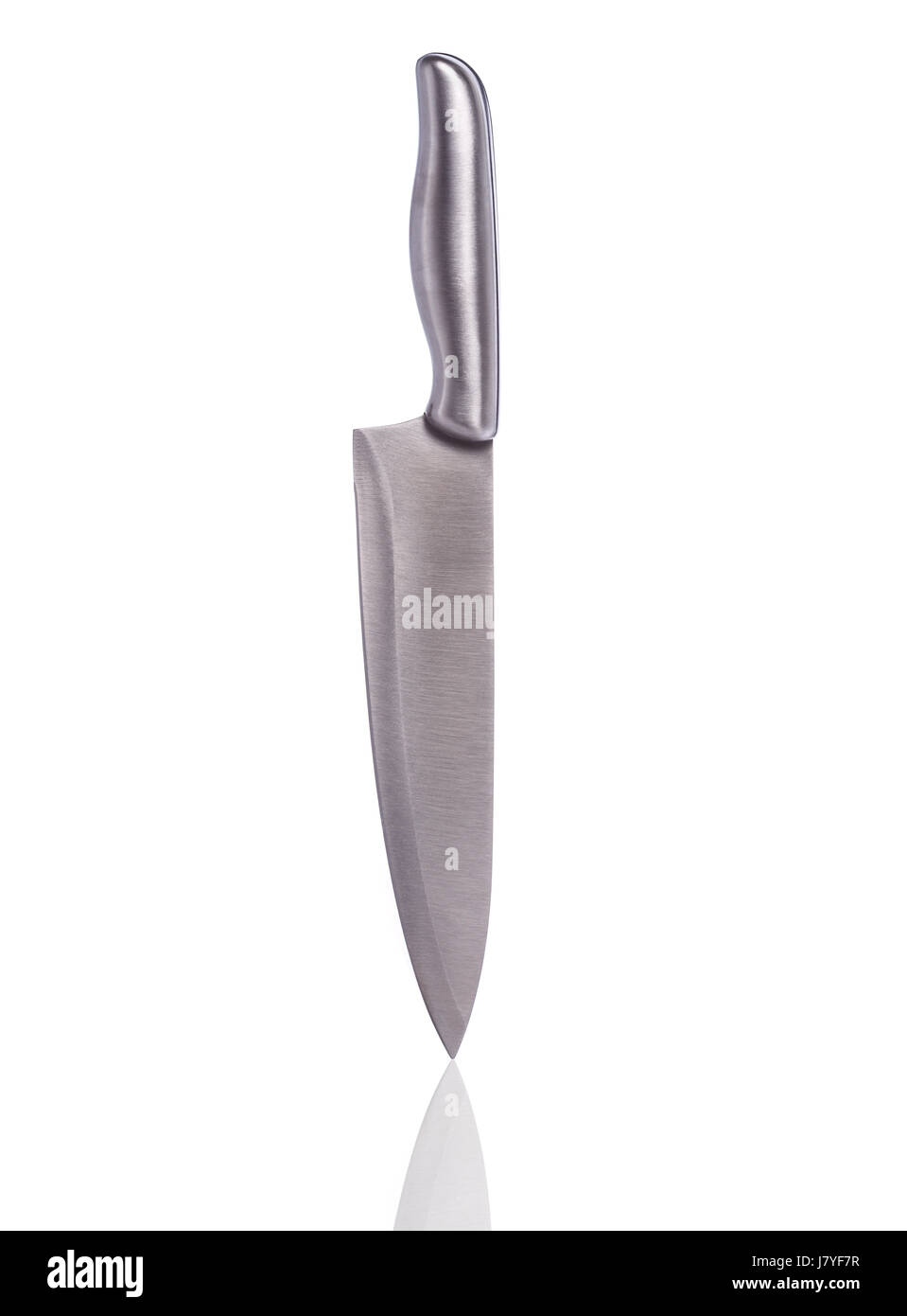 New stainless steel cooking knife. Studio shot isolated on white ...