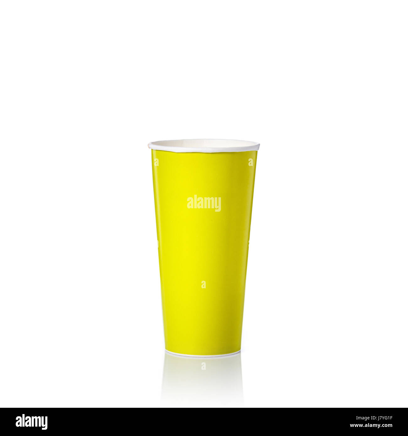 Blank green paper cup for soft drink or coffee. Studio shot isolated on ...