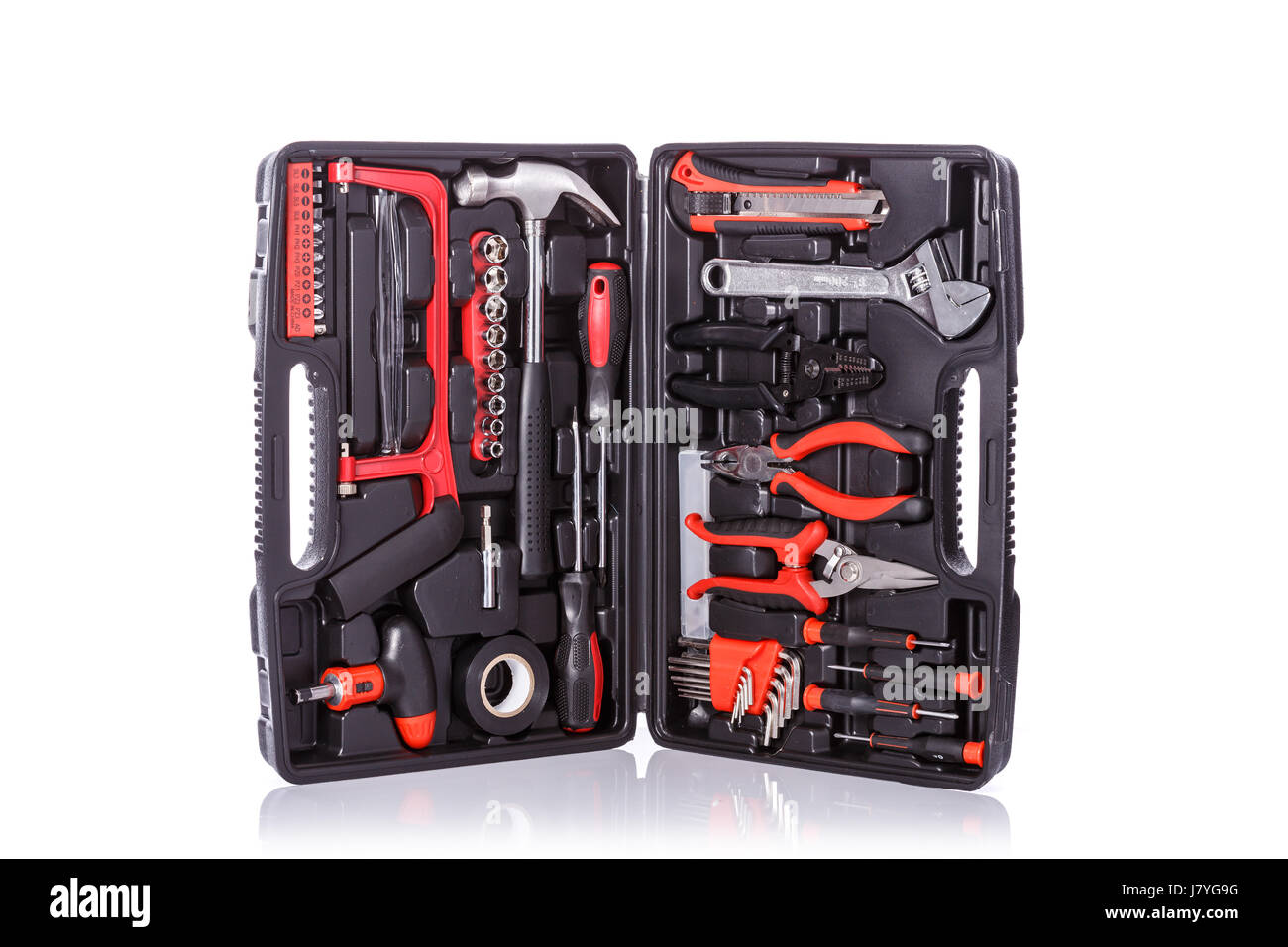 New square black tool box. Studio shot isolated on white background ...