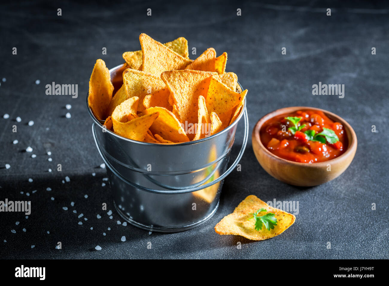 Crispy nachos as a snack for a party Stock Photo - Alamy