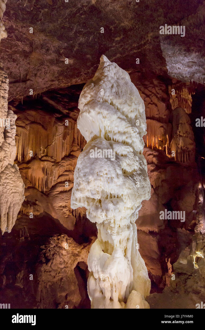 Caves of Postojna, Postojnska jama, with stalactites and stalagmites ...
