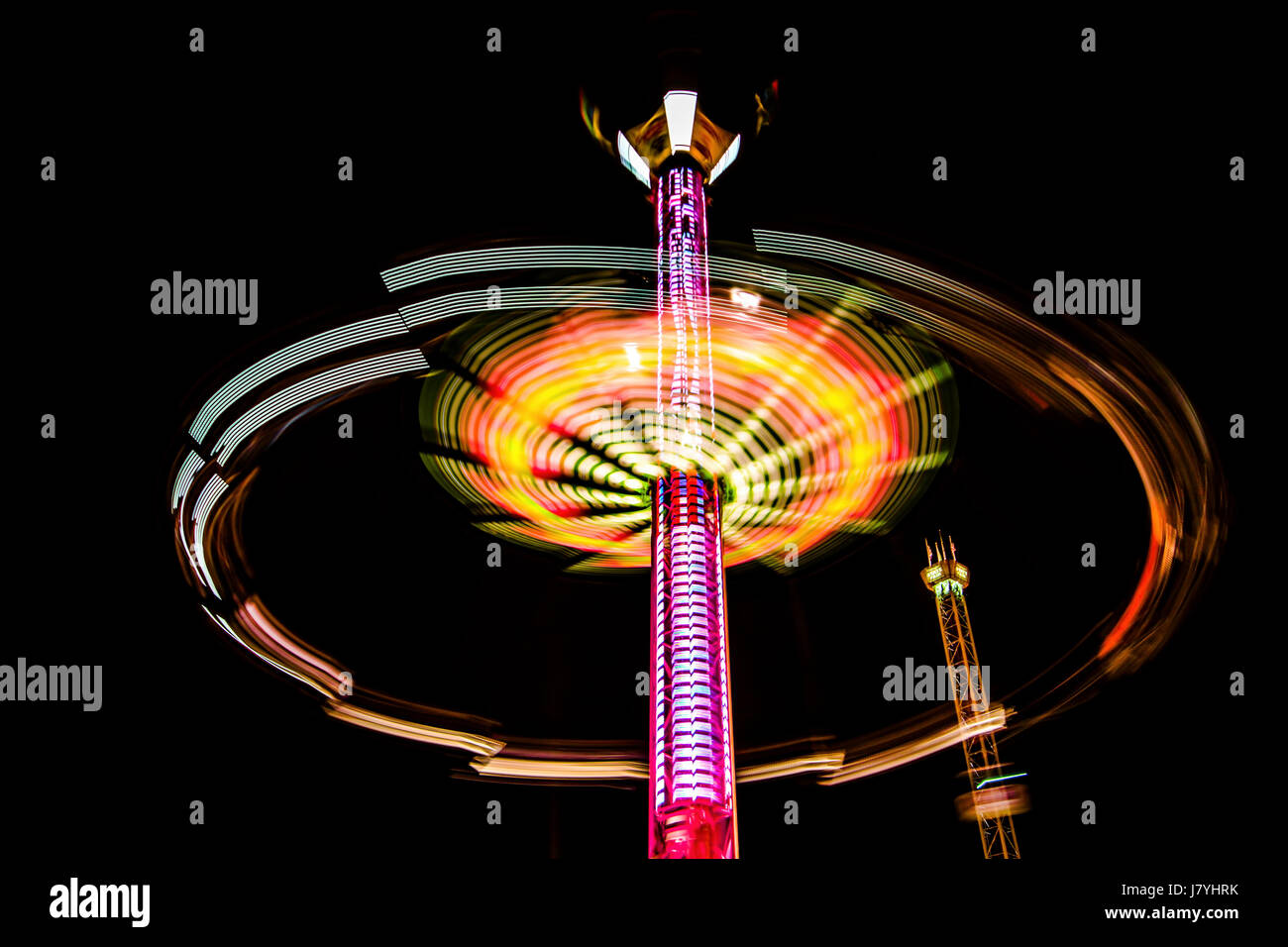One of a series of long exposures of the ride Vertigo at the Puyallup ...