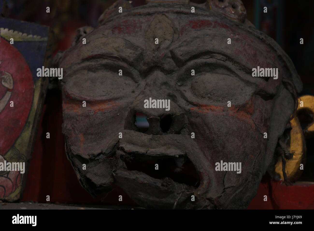 special tools of the Buddhist temple . Manang Nepal Stock Photo - Alamy