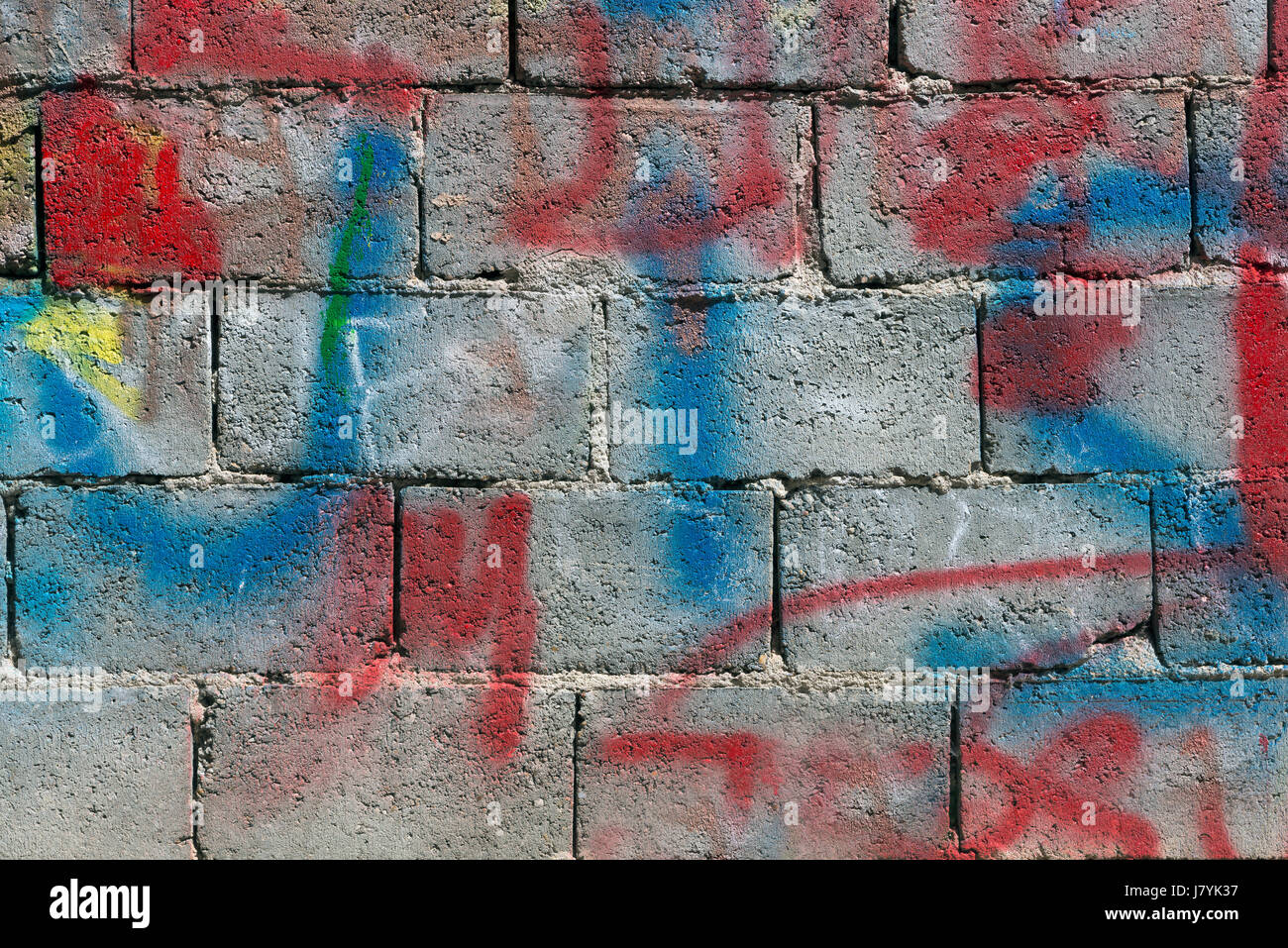 Wall made of prefabricated cement blocks Stock Photo - Alamy