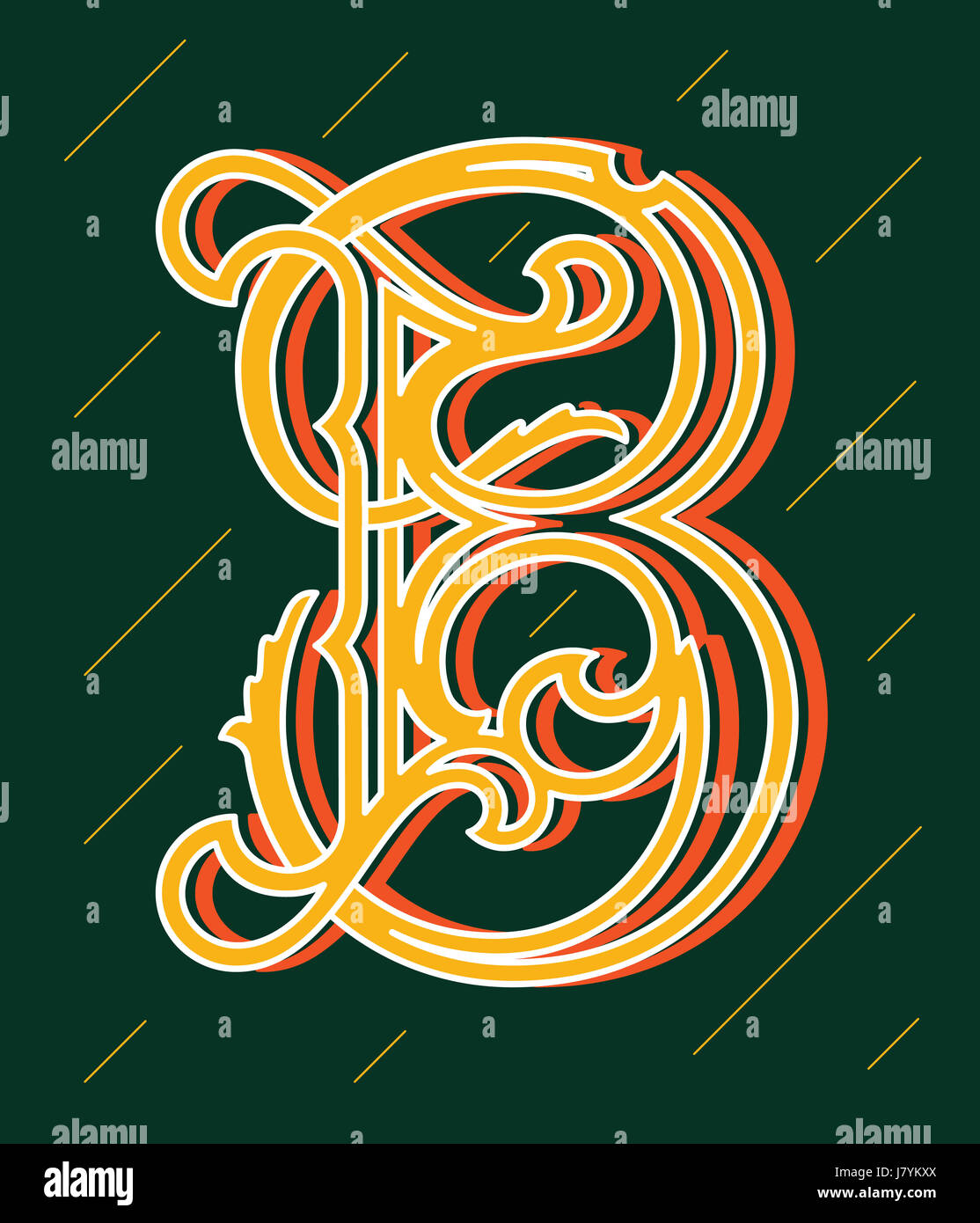 Vector illustration about decorated alphabet letter B Stock Photo - Alamy