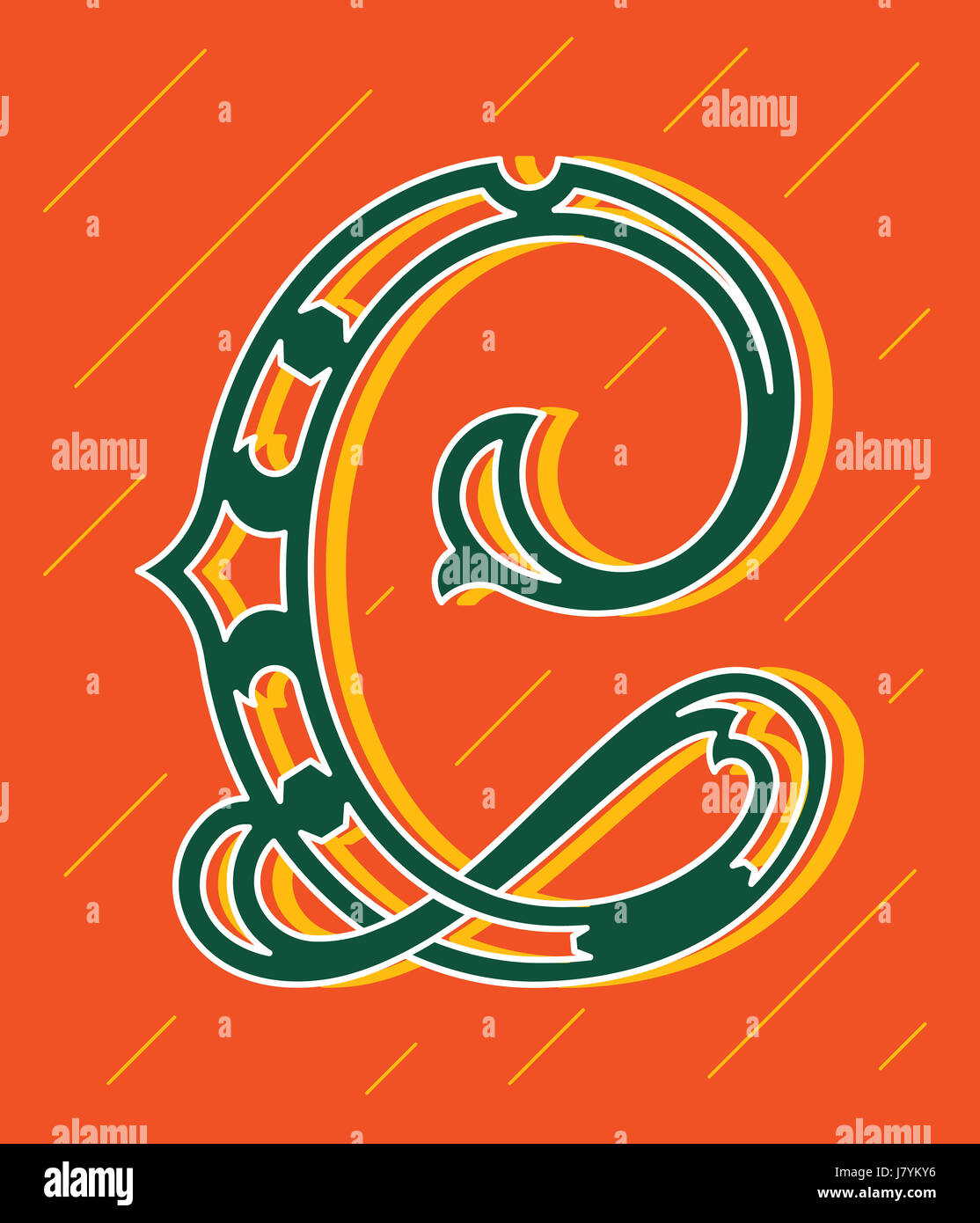 Vector illustration about decorated alphabet letter C Stock Photo - Alamy