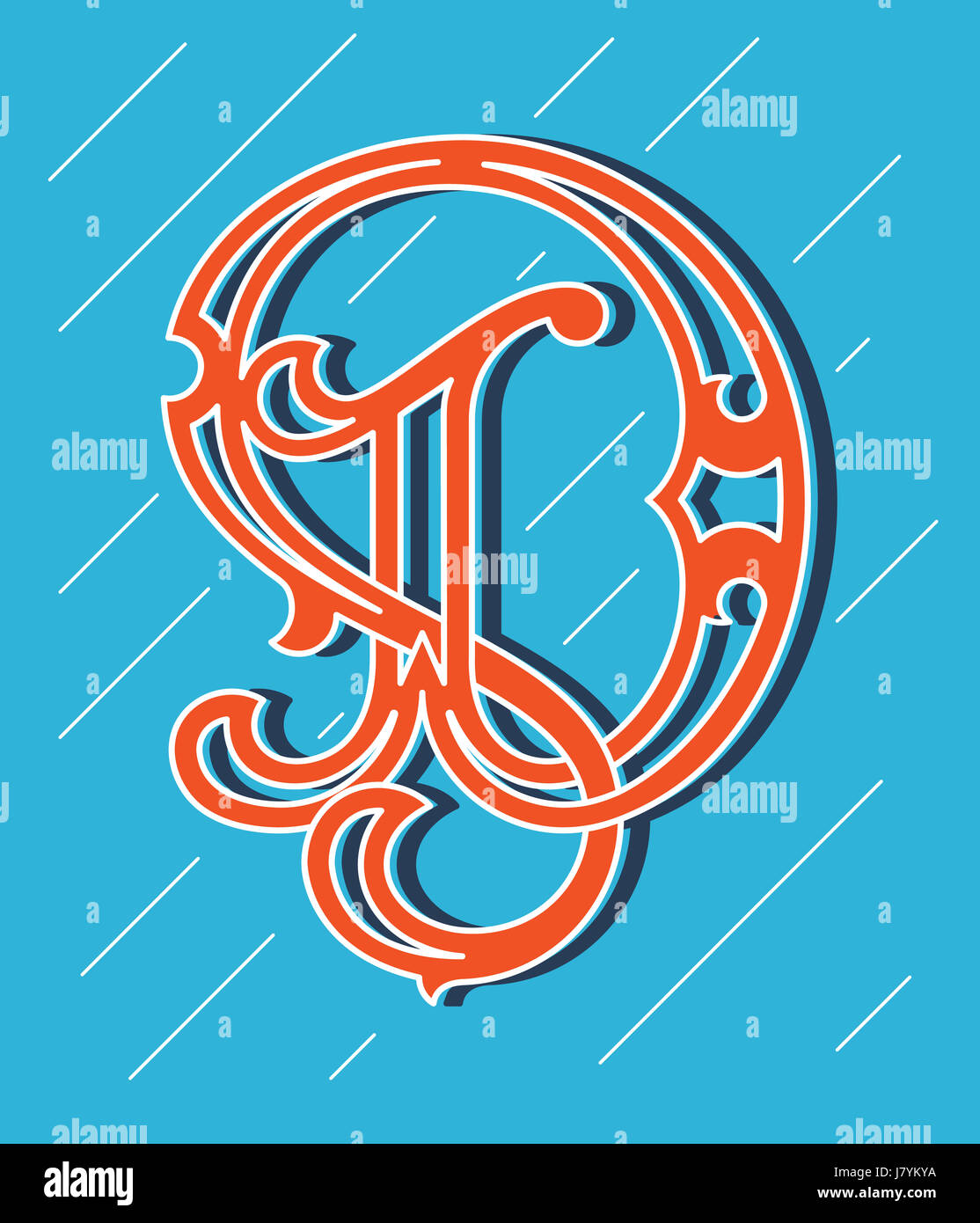 Vector illustration about decorated alphabet letter D Stock Photo - Alamy