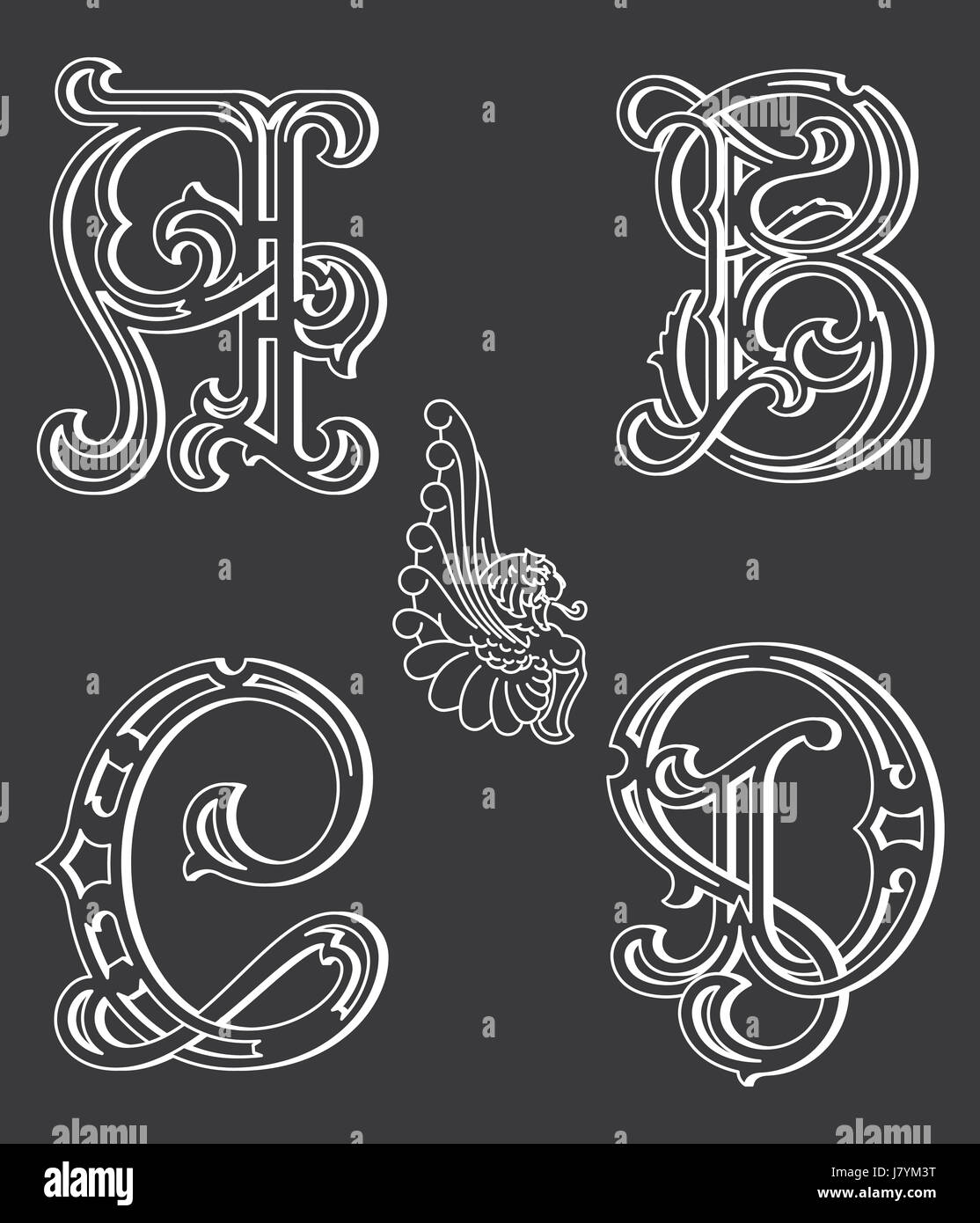 Vintage, decorative font hi-res stock photography and images - Alamy