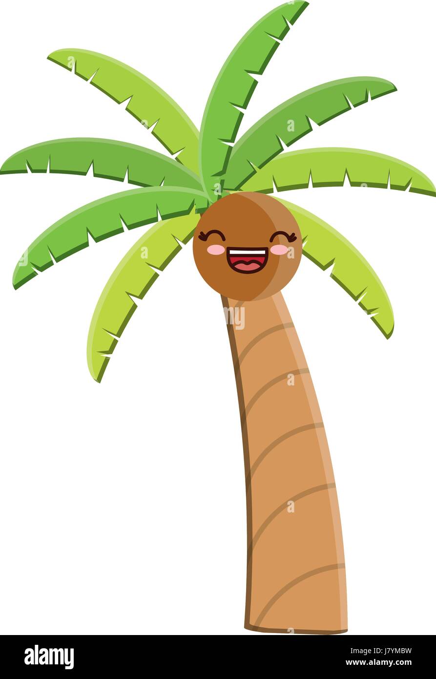 kawaii tropical palm icon Stock Vector Image & Art - Alamy