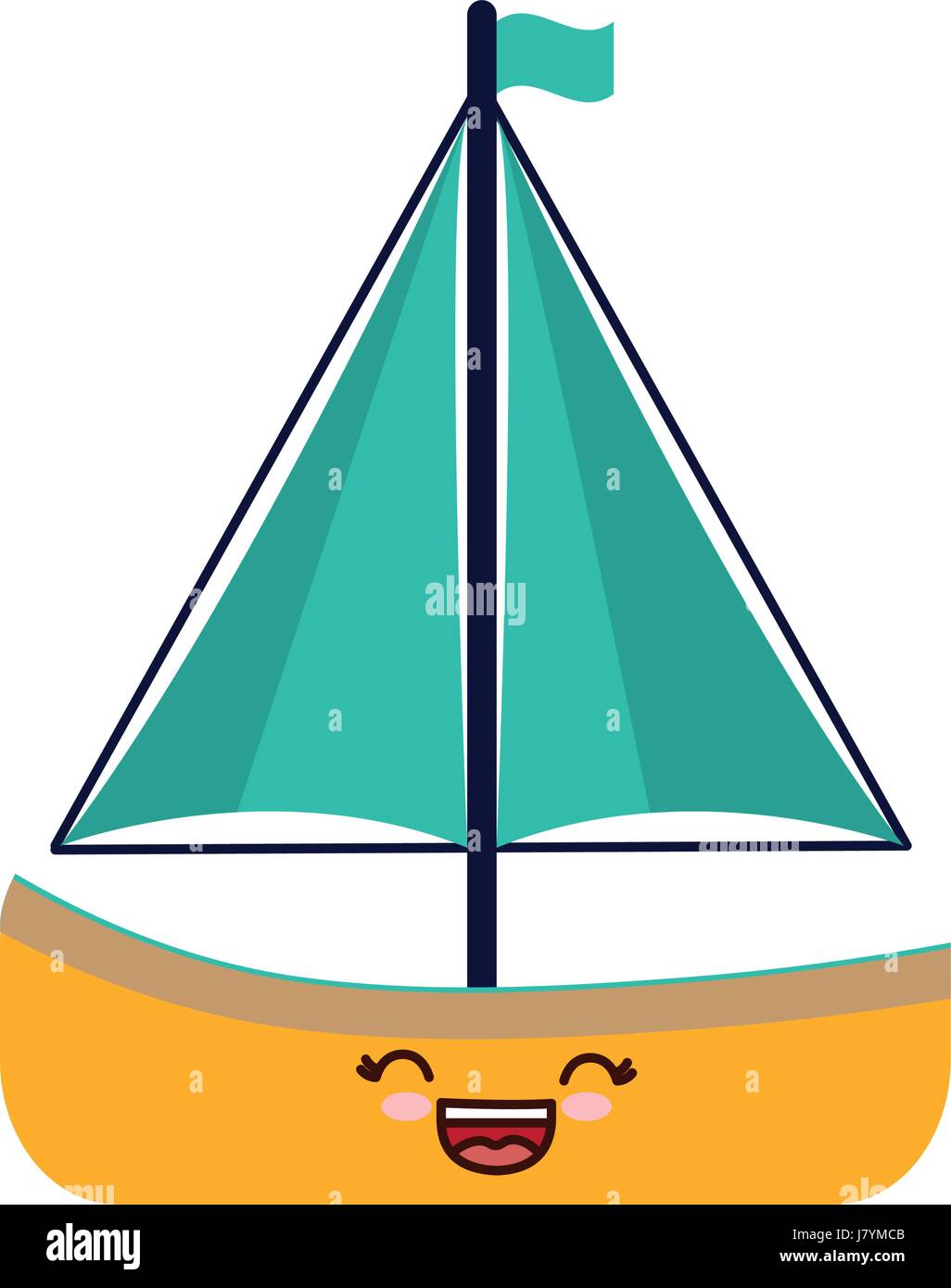 kawaii sailboat icon Stock Vector Image & Art - Alamy