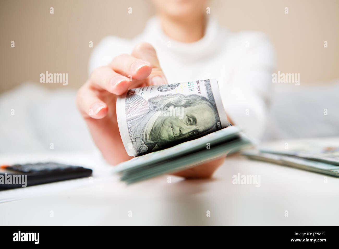 Hands counting money, close up Stock Photo - Alamy