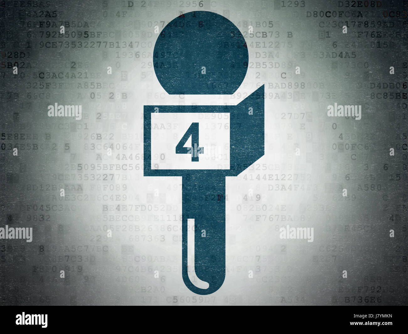 News concept: Microphone on Digital Data Paper background Stock Photo ...