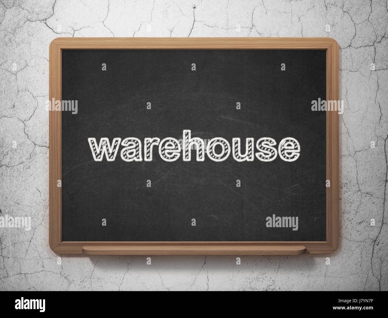 Industry concept: Warehouse on chalkboard background Stock Photo - Alamy