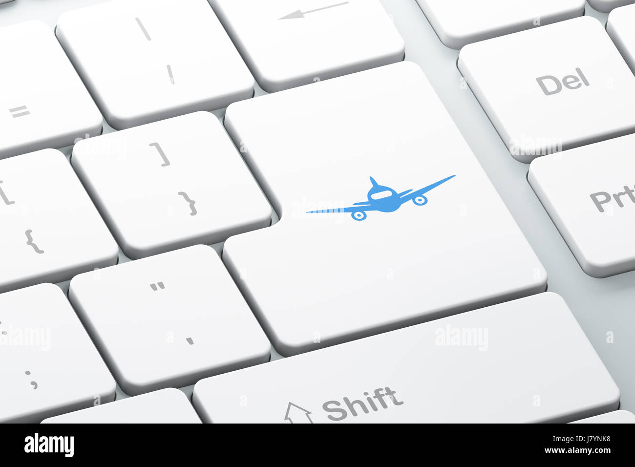 Travel concept: Aircraft on computer keyboard background Stock Photo ...
