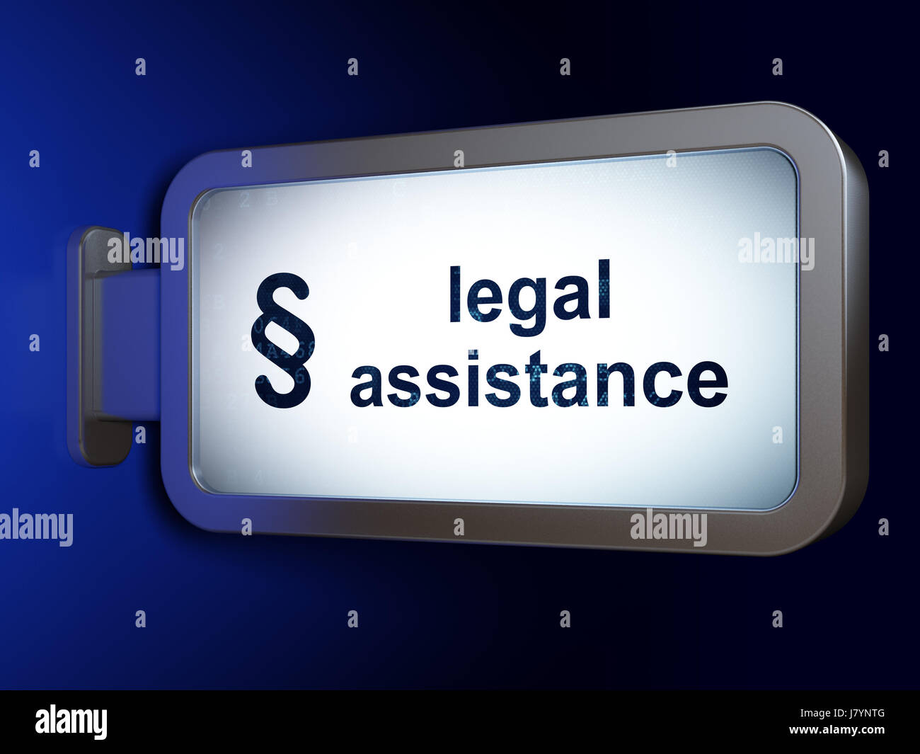 Law concept: Legal Assistance and Paragraph on billboard background ...