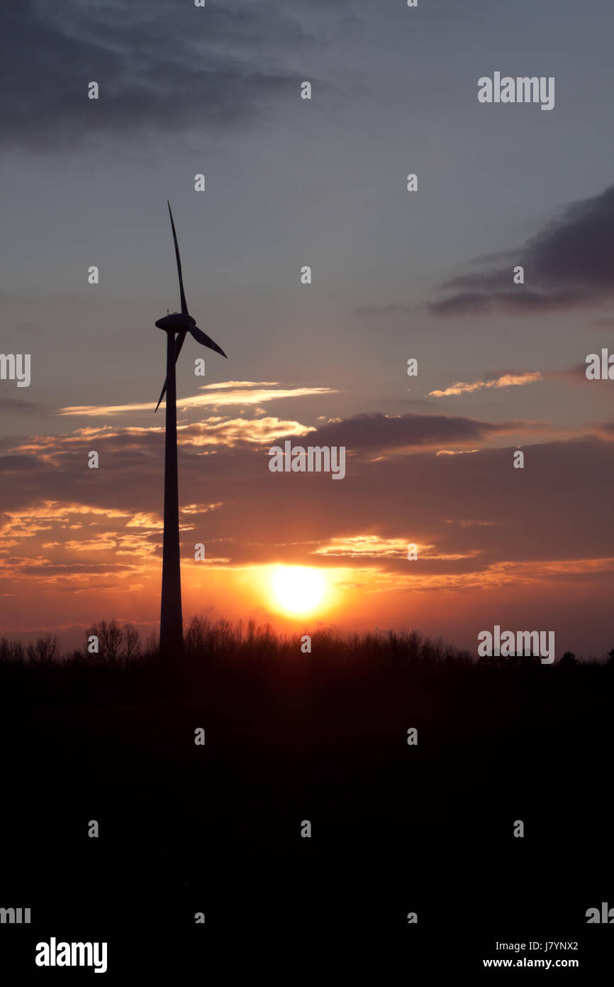 generation of electricity sunset twilight wind energy energy generation ...