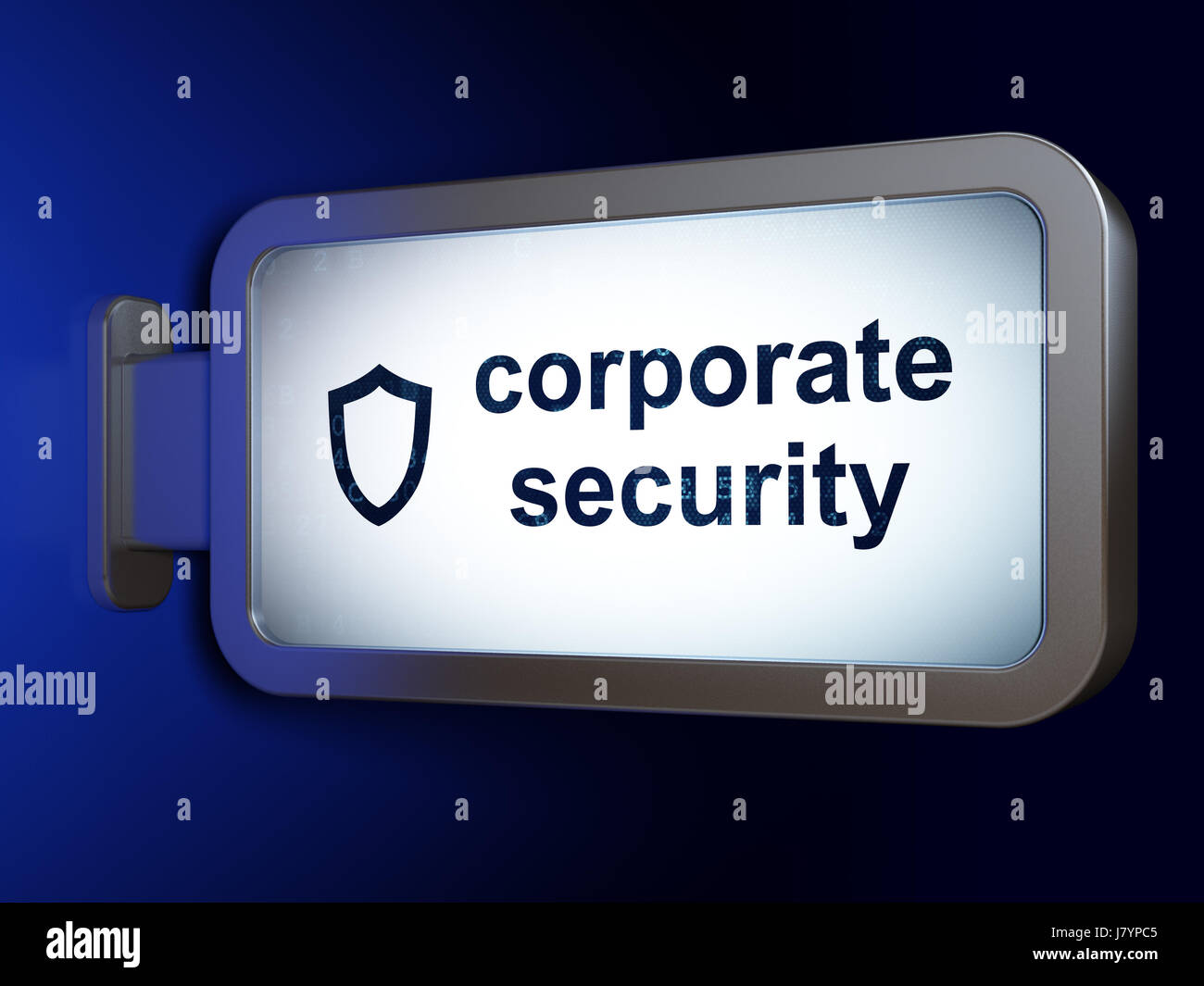 Security concept: Corporate Security and Contoured Shield on billboard ...