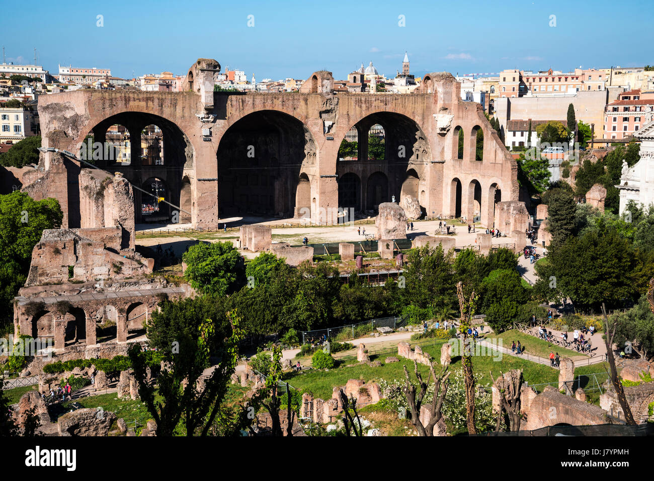 The Ancient Roman Forum in the Centre of Modern Rome in Italy Stock ...