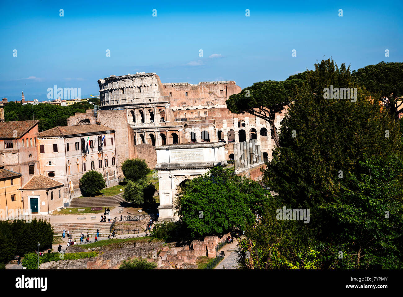 The Ancient Roman Forum in the Centre of Modern Rome in Italy Stock ...