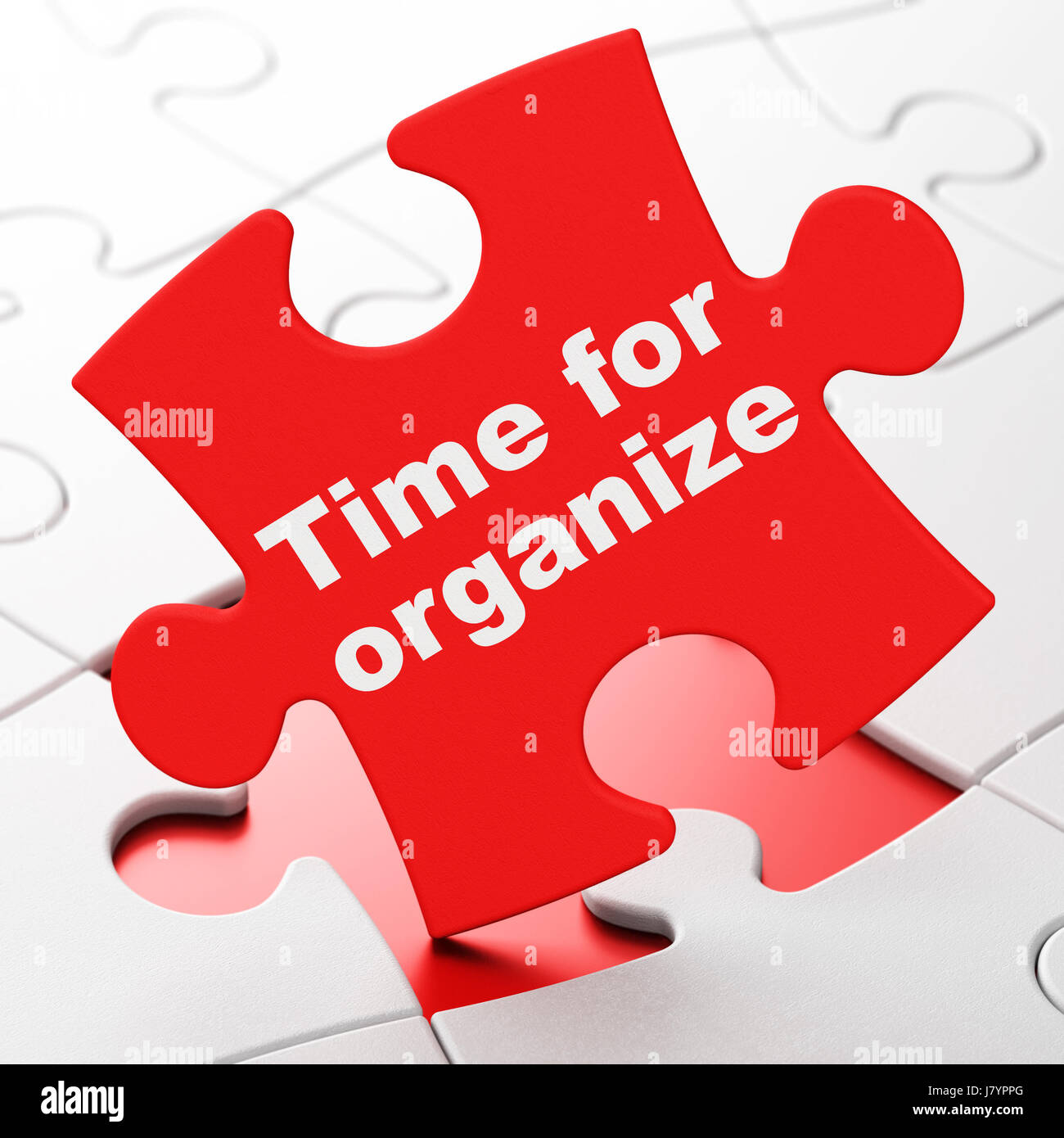Timeline concept: Time For Organize on puzzle background Stock Photo ...