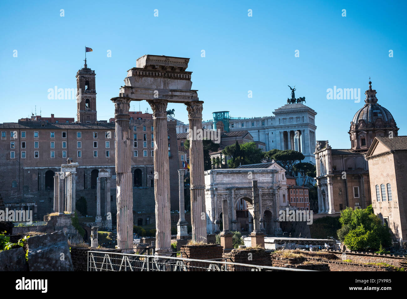 The Ancient Roman Forum in the Centre of Modern Rome in Italy Stock ...