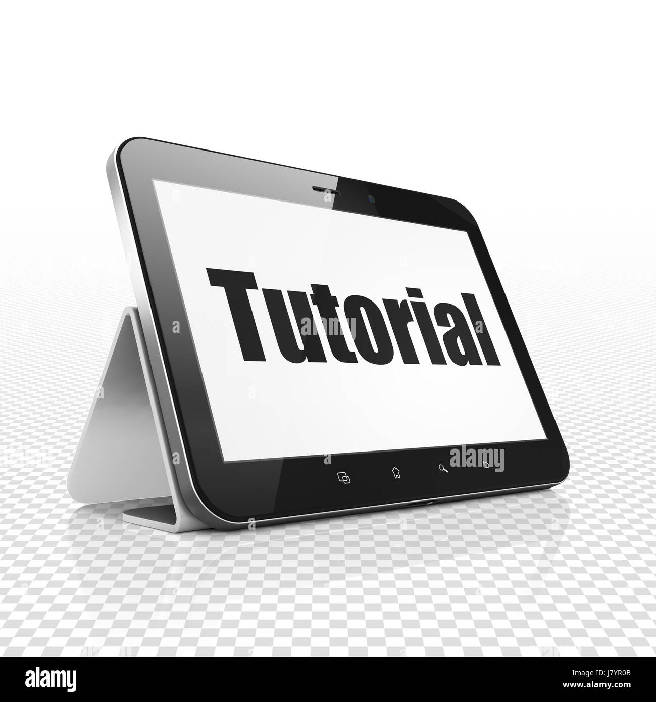 Education concept: Tablet Computer with Tutorial on display Stock Photo ...