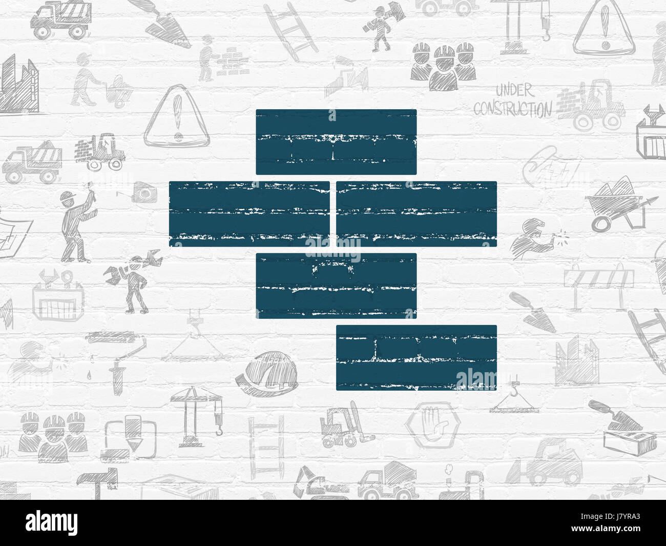 Construction concept: Bricks on wall background Stock Photo - Alamy