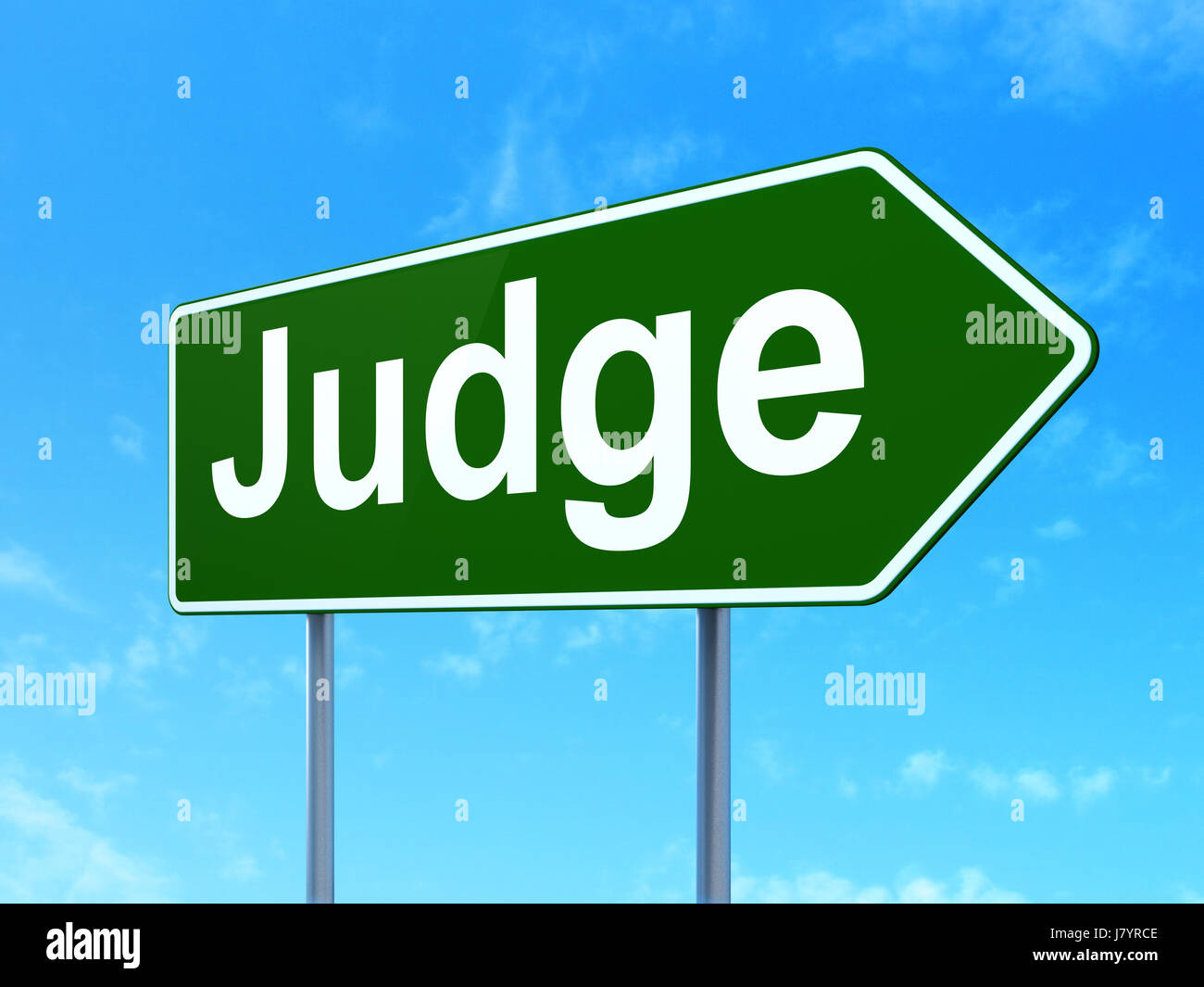 Law concept: Judge on road sign background Stock Photo - Alamy
