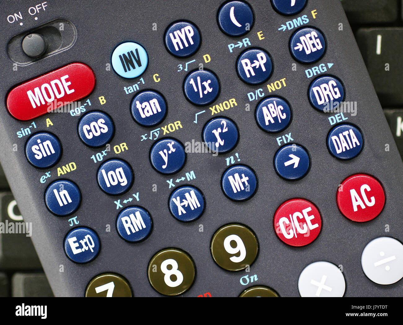 study controller office calculation keyboard secretary macro close-up ...