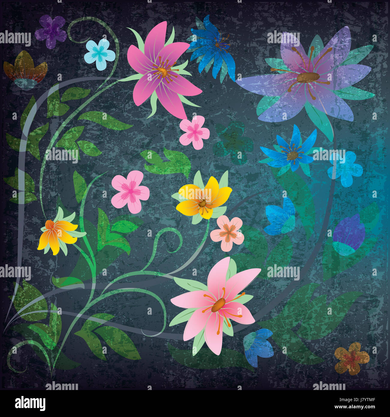 flower plant dirty crack retro old fissure backdrop background floral ...