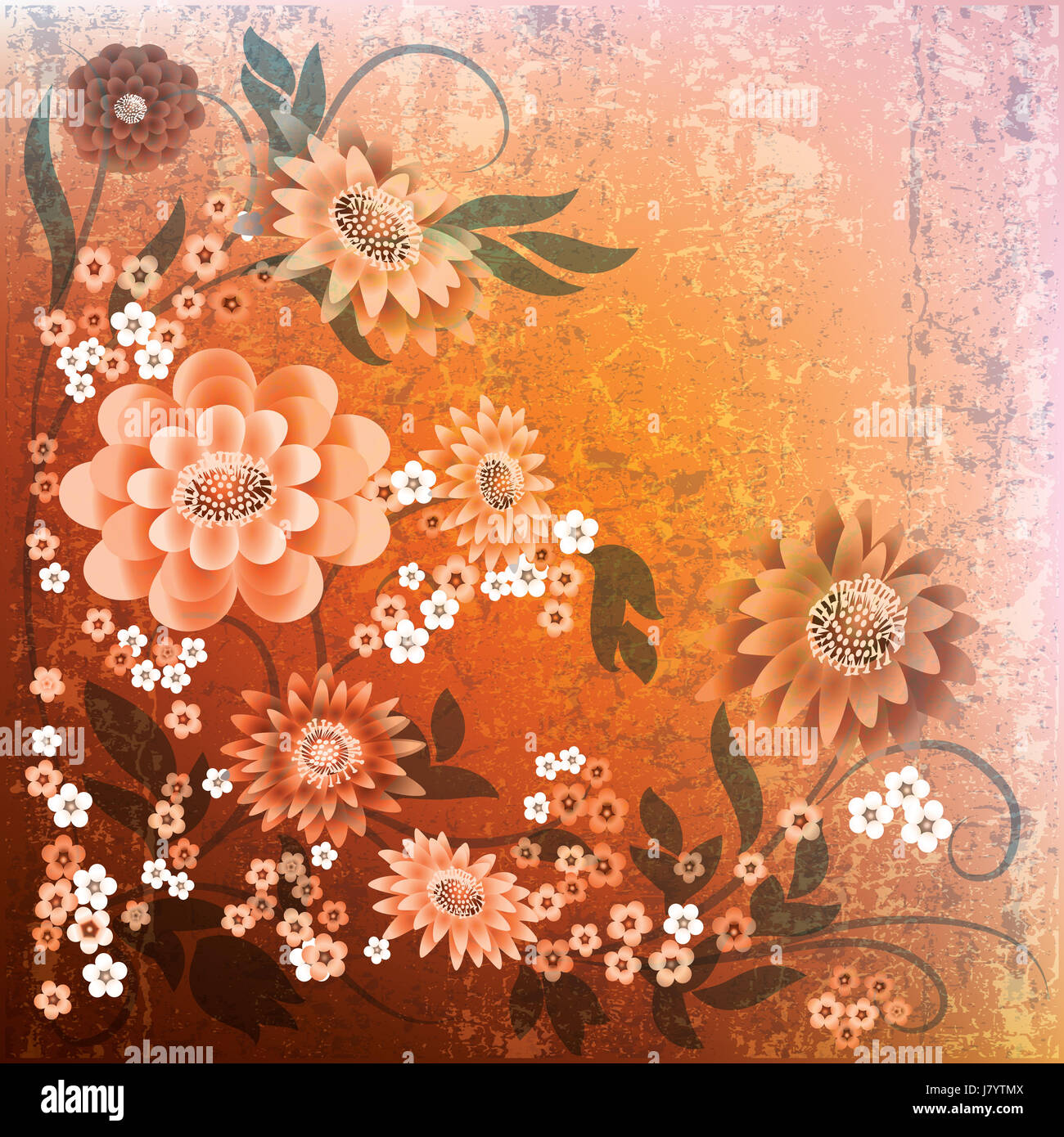 flower plant dirty crack retro old fissure backdrop background floral ...