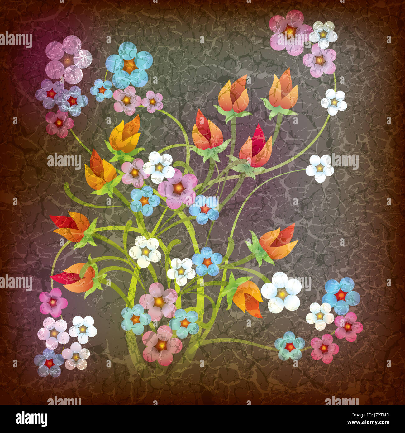 flower plant dirty crack retro old fissure backdrop background floral ...