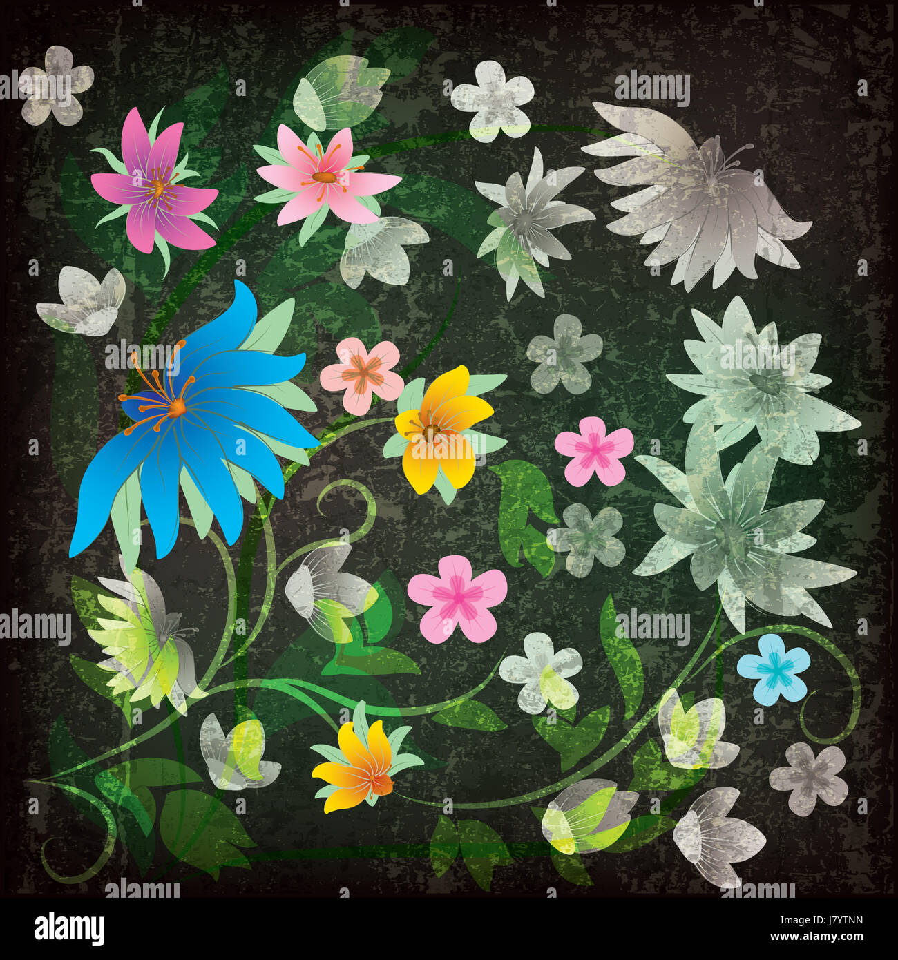 flower plant dirty crack retro old fissure backdrop background floral ...
