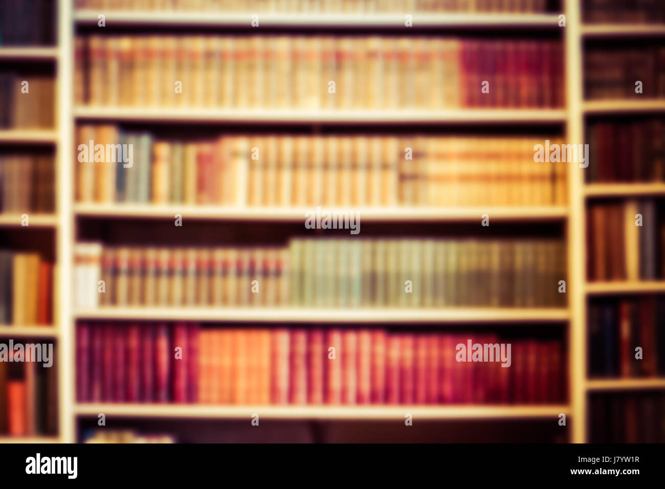 blurred background bookshelf full of books. Concept of library Stock ...