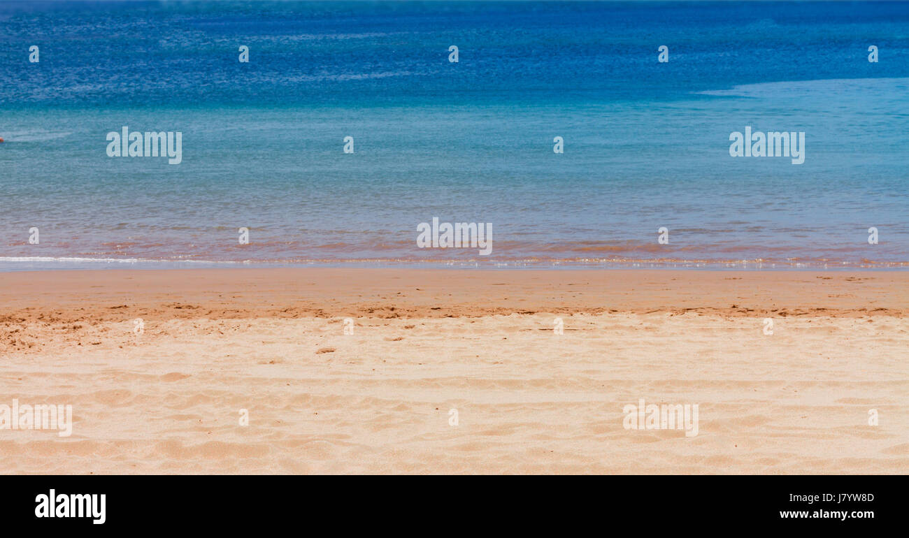 sandy beach shore with blue sea waters and cloudy sky banner Stock ...
