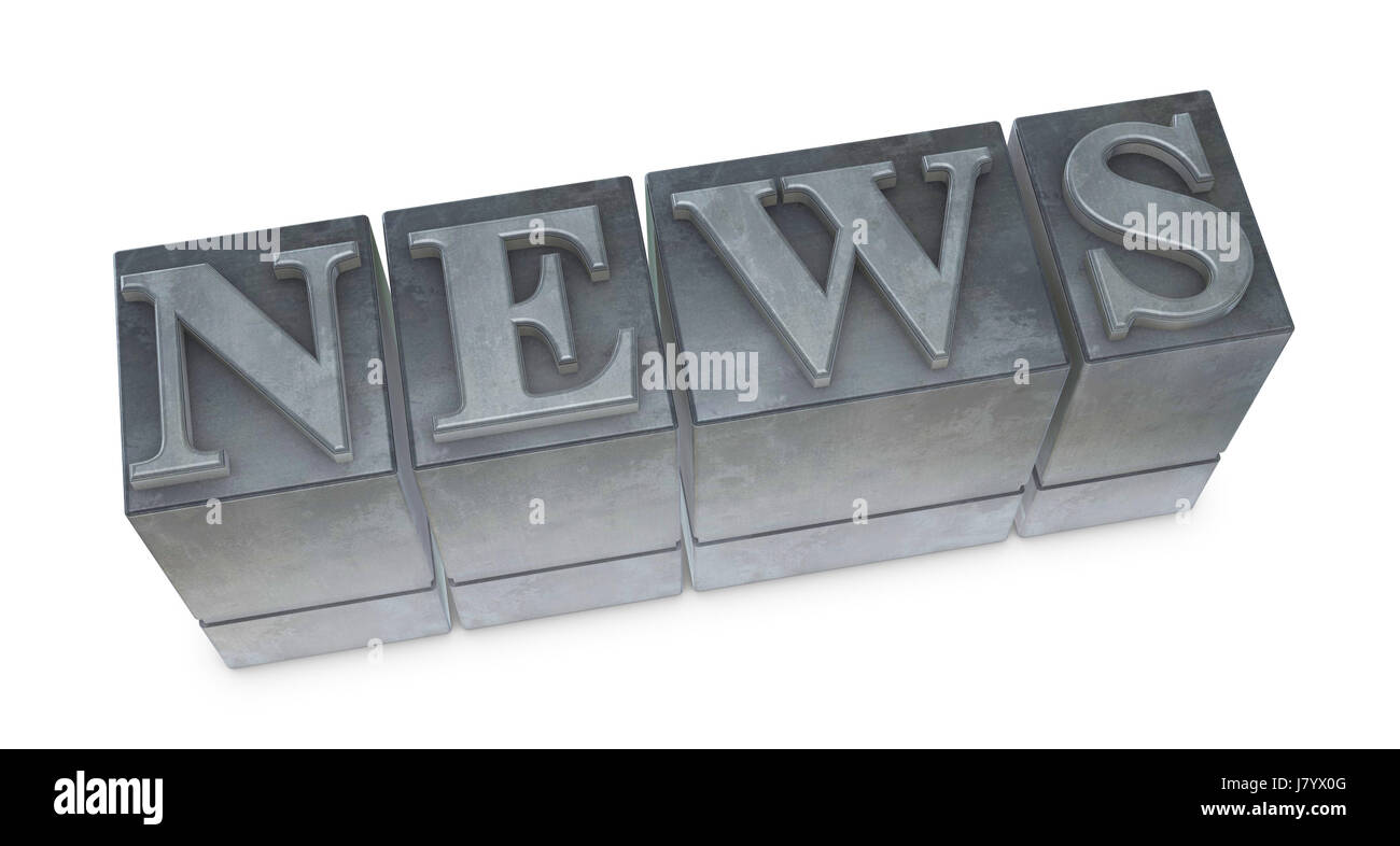 newspaper journal type model build isolated silver vintage ...