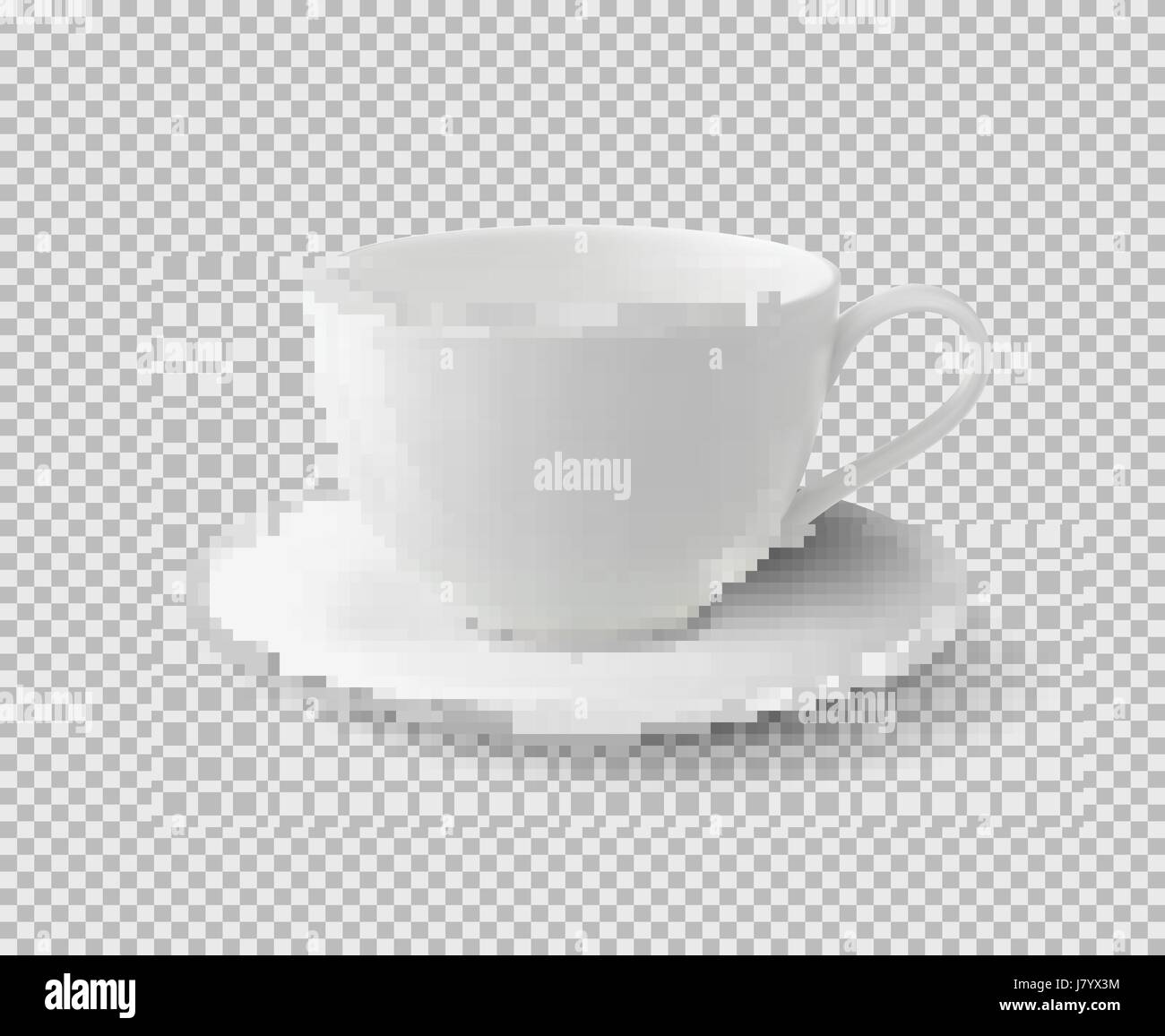 White ceramic cup. Realistic vector cup on isolated transparent ...