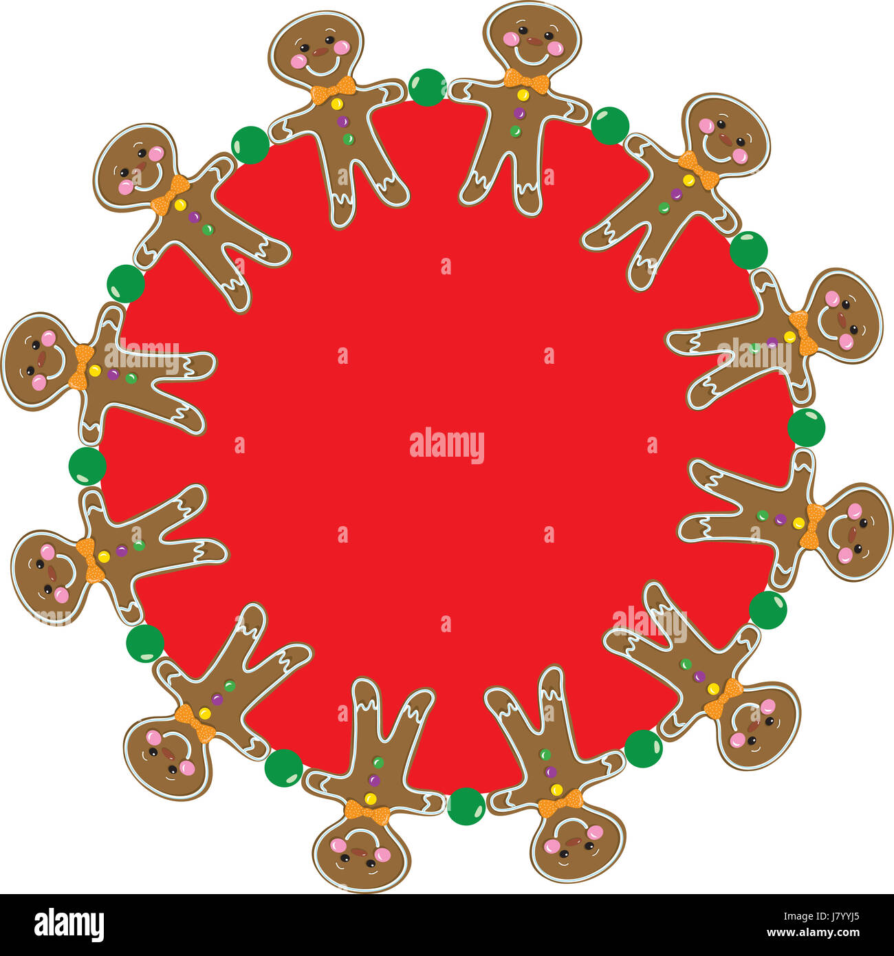 illustration cookie pattern gingerbread man circle design sweet holiday ...