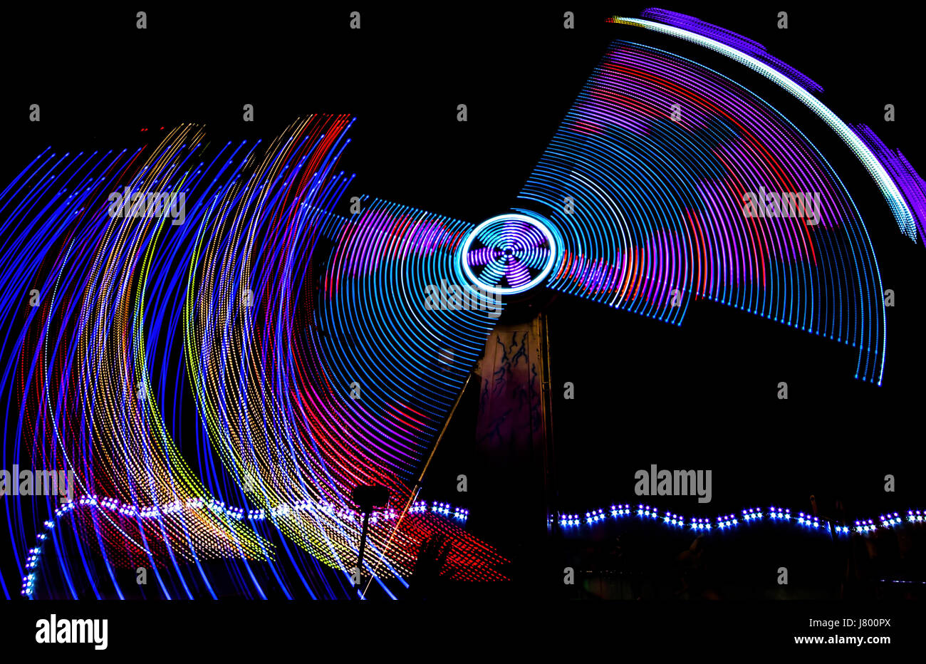 One of a series of long exposures of the ride Sinbad at the Puyallup ...