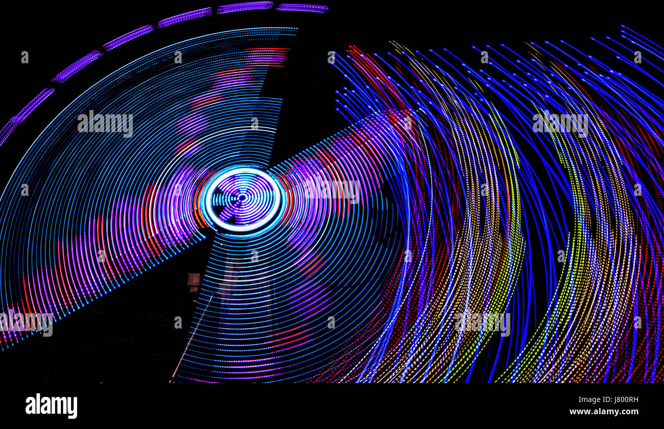 One of a series of long exposures of the ride Sinbad at the Puyallup ...