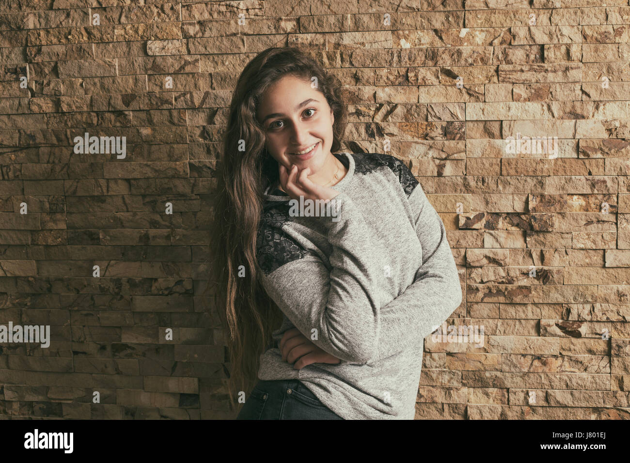 Happy teen girl smiling Stock Photo - Alamy Happy teen girl smiling Stock Photo - Alamy