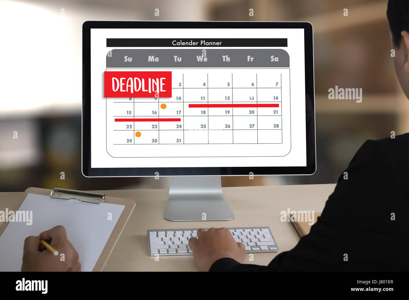 Calendar and DEADLINE Planner Organization Management Remind Stock ...